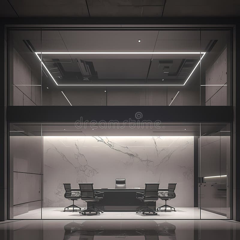Modern Executive Office Space with a Glass Ceiling Stock Illustration ...