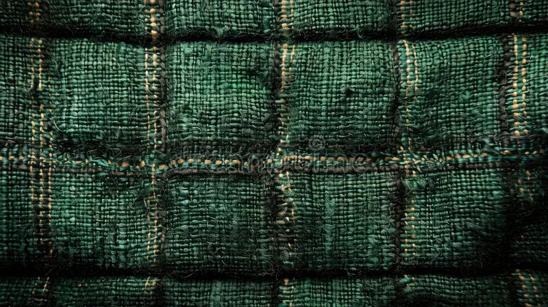 Contemporary Uneven Plaid Carpet Texture in Green - Front View Stock ...