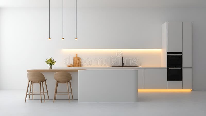 Cozy Kitchen Setting with Armchair and Dining Table Mockup Stock ...