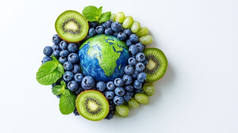 A Vibrant Globe Made of Fresh Fruits Symbolizes Sustainability ...