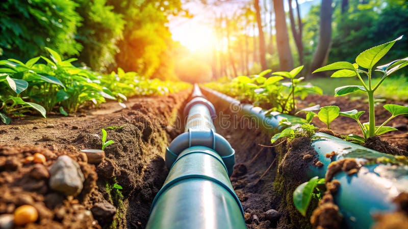 Efficient Underground Irrigation System Installation Connecting Water ...
