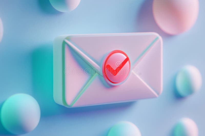 A Modern Email Icon with a Checkmark Symbolizes Digital Communication ...