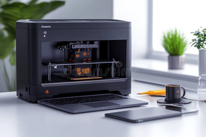 3D Printer and Laptop in Maker S Workshop: Engineering Tasks ...