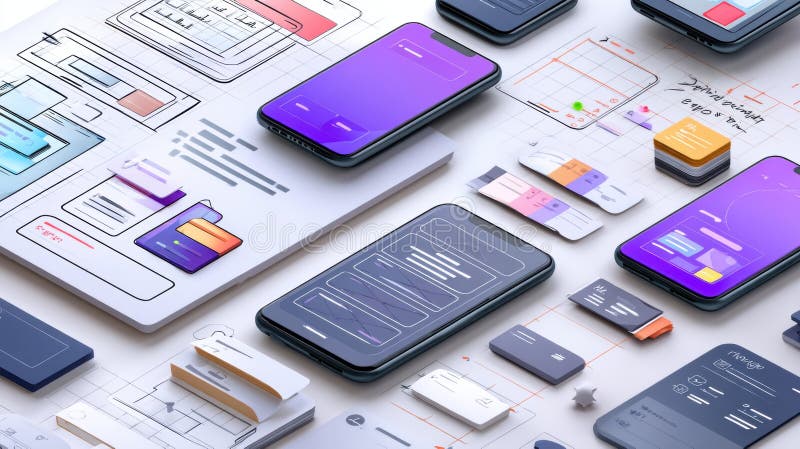 AI-Generated Mobile App Design Stock Illustration - Illustration of ...