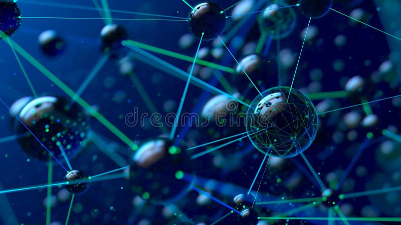 Interconnected Realms: a Molecular Network of Light and Depth Stock ...