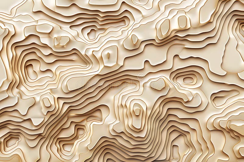 Abstract Topographical Map Design with Beige and Gold Hues Stock ...