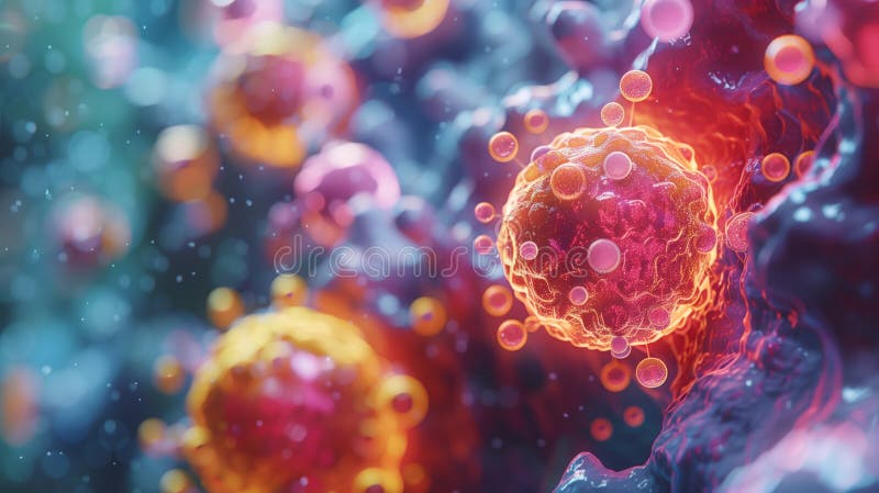 Animated Visualization of Cell Replication Stock Image - Image of ...