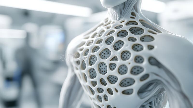 Futuristic Biomechanical Structure with Intricate Lattice Design on a ...