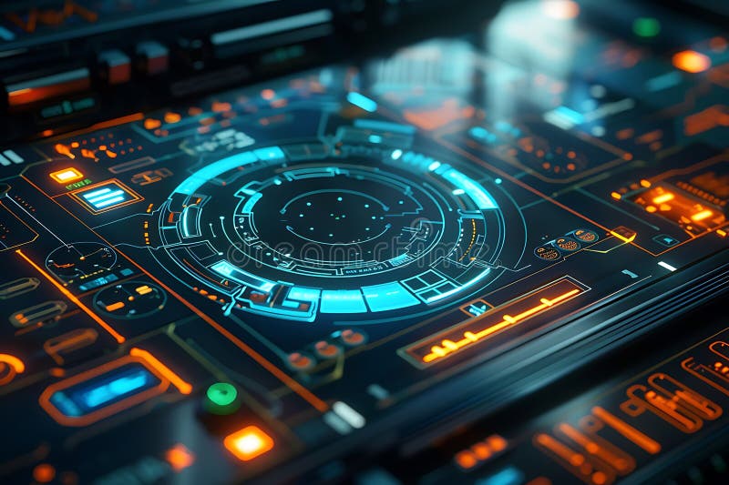 Futuristic Sci-Fi Technology Interface Design Stock Illustration ...