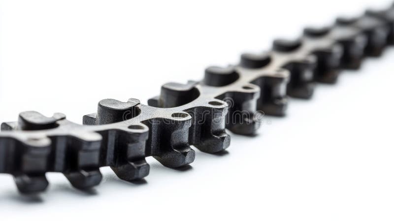 A Close-up View of a Metallic Chain Link. this Image Captures the ...