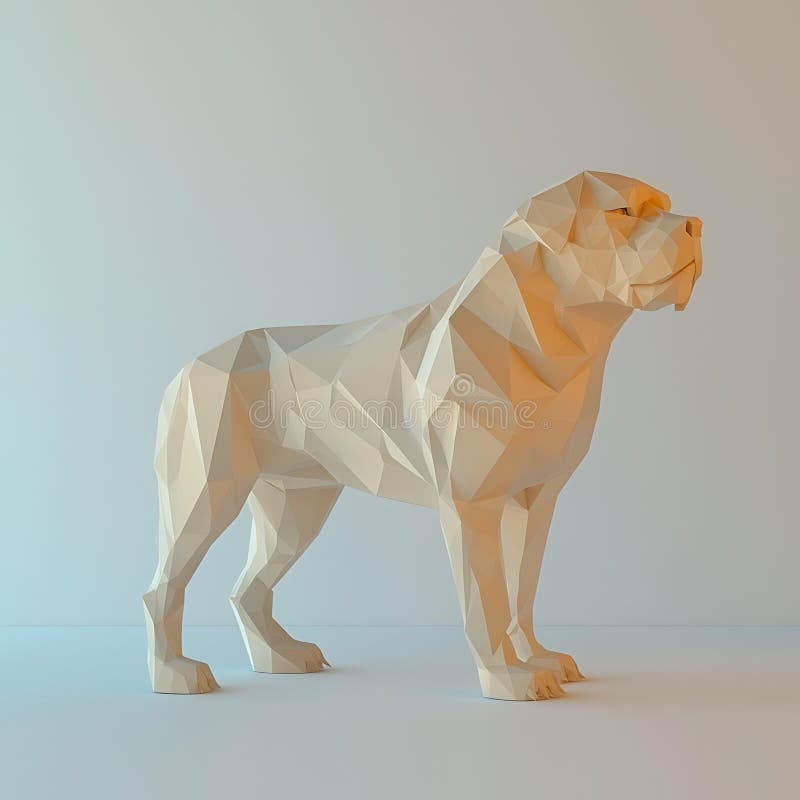 LowPoly Dog Model a Geometric Canine Render Stock Illustration ...