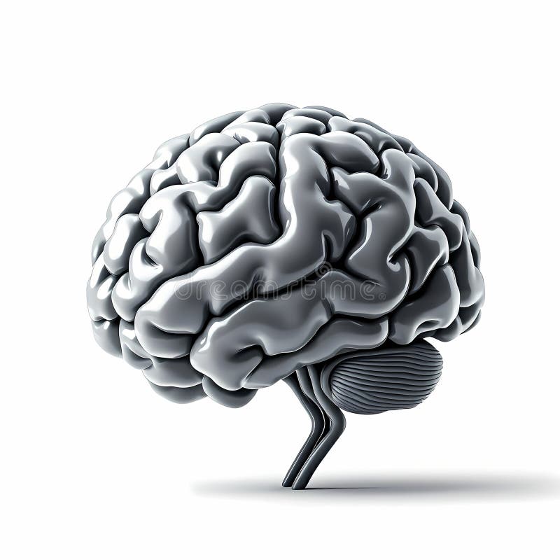 Metallic Brain Anatomy stock illustration. Illustration of metallic ...