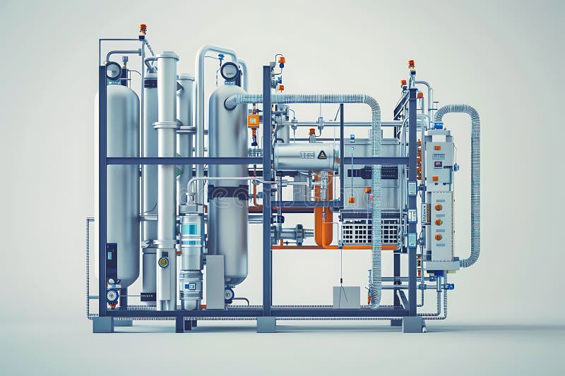 Industrial Chemical Processing System with Complex Piping Stock ...