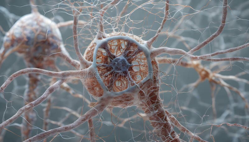 Intricate Image of Neuron with Dendritic Branches and Neural ...