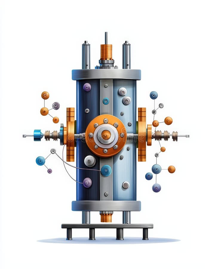 Industrial Engineering Component with Gears, Valves, and Colorful ...