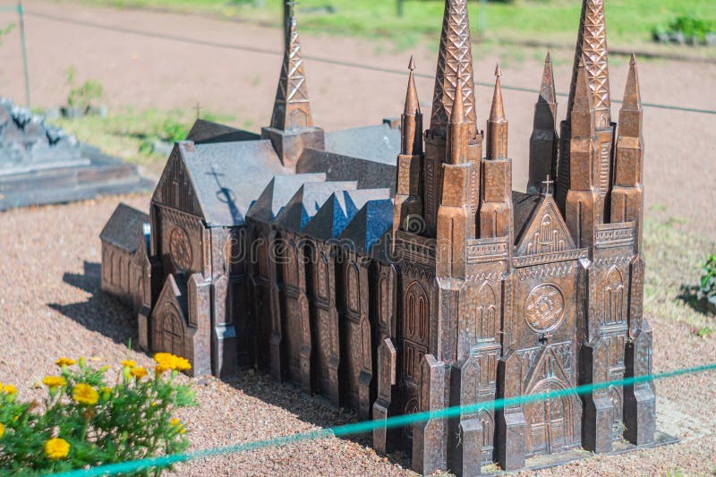 This Image Showcases a Detailed Model of a Gothic-style Cathedral ...