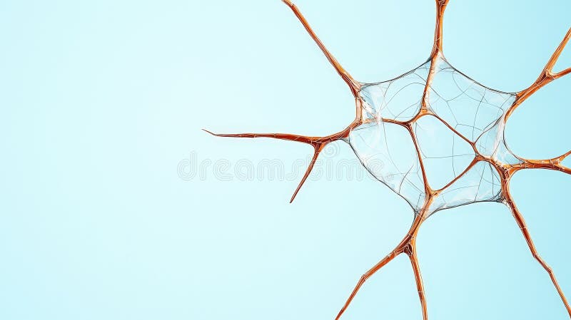 Intricate Neuron Structure with Long Dendrites on a Soft Blue ...
