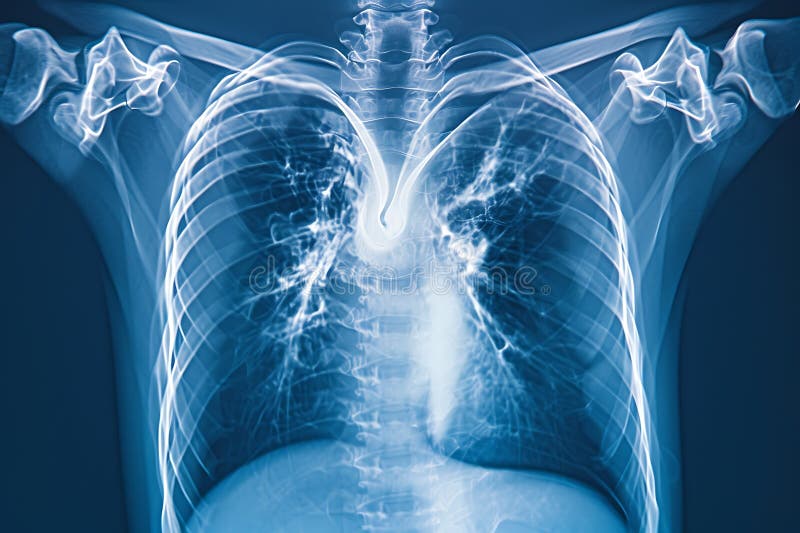 Detailed X-Ray Image of Human Thorax Revealing Lung Structure Stock ...