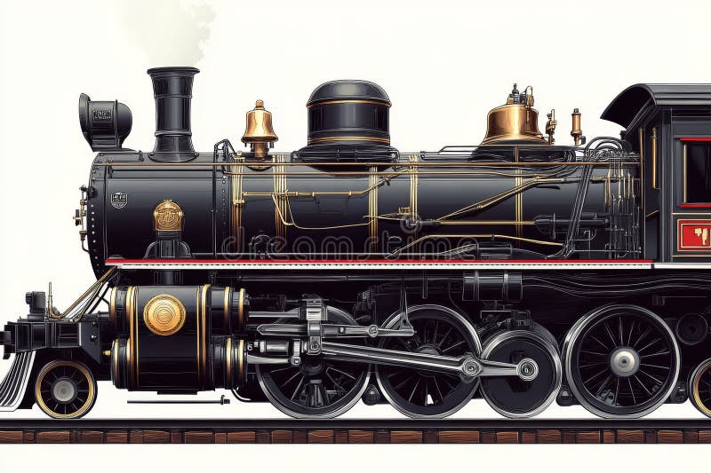 Classic Steam Train Vector Design Stock Illustration - Illustration of ...