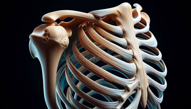 Detailed Anatomy of Human Rib Cage and Shoulder Blade Stock ...