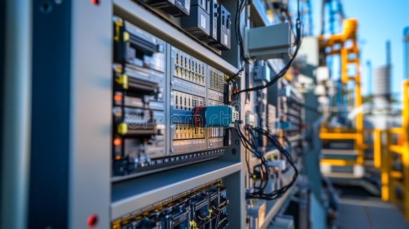 Detailed View of Telecommunication Equipment in Action Stock ...