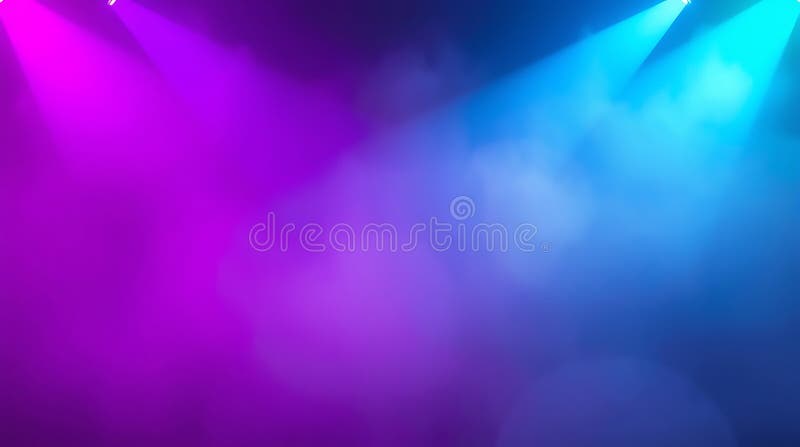 Abstract Purple and Blue Stage Lighting with Smoke (completed ...