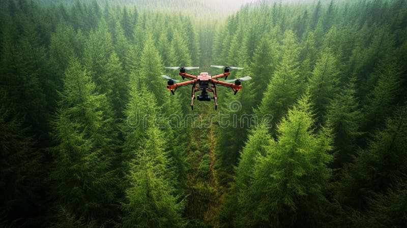Aerial View of a Drone Flying Over a Lush Green Forest. Nature and ...