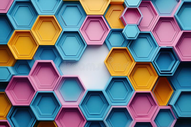Colorful Hexagonal Geometric Abstract Background with Vibrant Hues Stock Photo - Image of ...