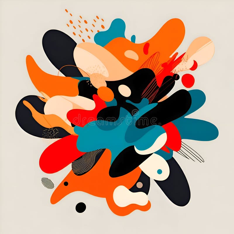 AI-Generated Dynamic Burst of Abstract Shapes and Vivid Colors Stock ...