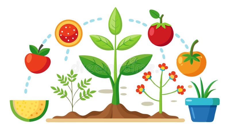 This Image Showcases the Dynamic Process of Plant Growth, Emphasizing ...