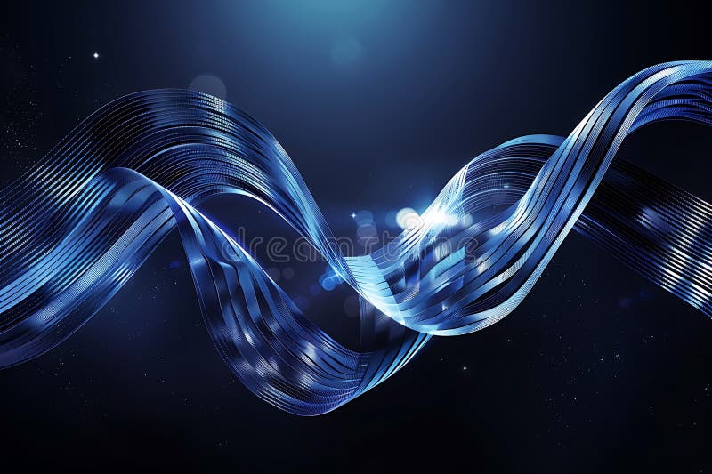 Abstract Blue Metallic Wave Abstract Background Design Stock ...