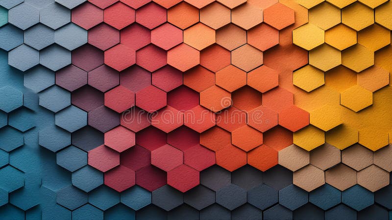 Vibrant Hexagonal Layers Creating a Stunning Gradient Symphony of Color ...