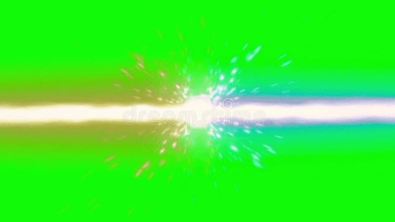 Electric Spark in Blue and Yellow Color on Green Screen with High ...