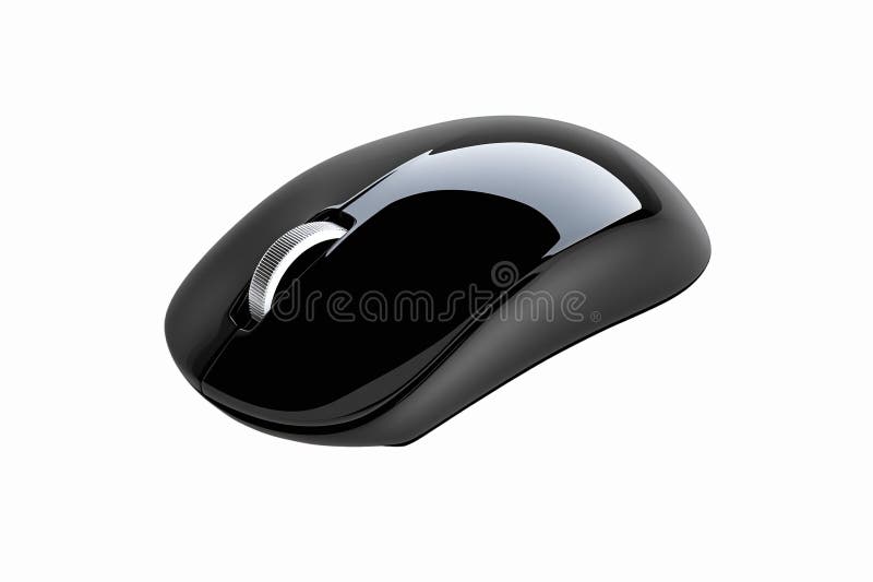 Elegant Black Wireless Computer Mouse with Smooth Surface Reflection ...