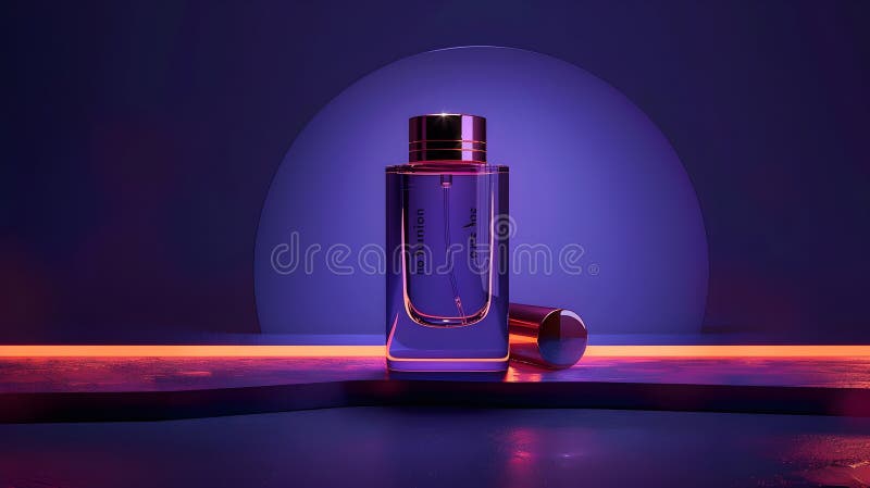 Elegant Perfume Bottle in Stunning Lighting Stock Illustration ...