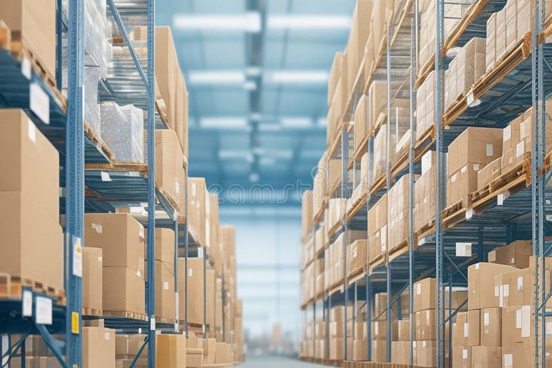 A Warehouse with Massive Storage Facilities. Stock Illustration ...