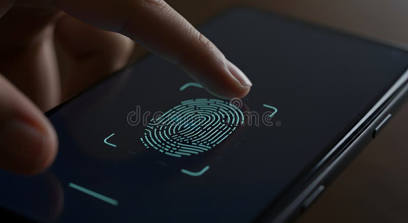 AI Fingerprint Authentication Stock Illustration - Illustration of ...