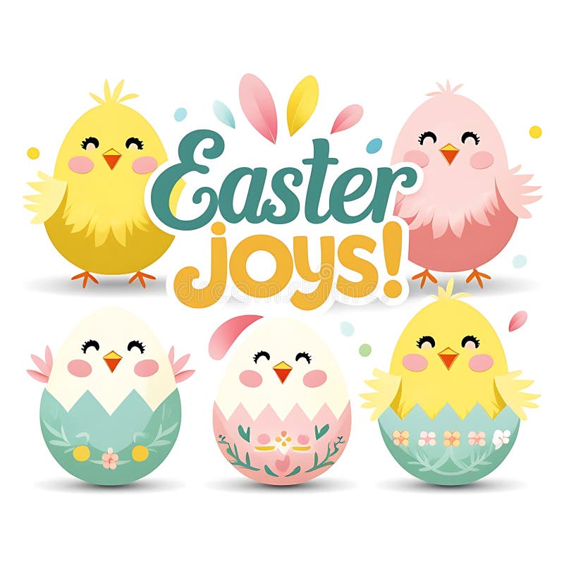 Easter Chicks Celebrate Springtime Joy Stock Illustration ...