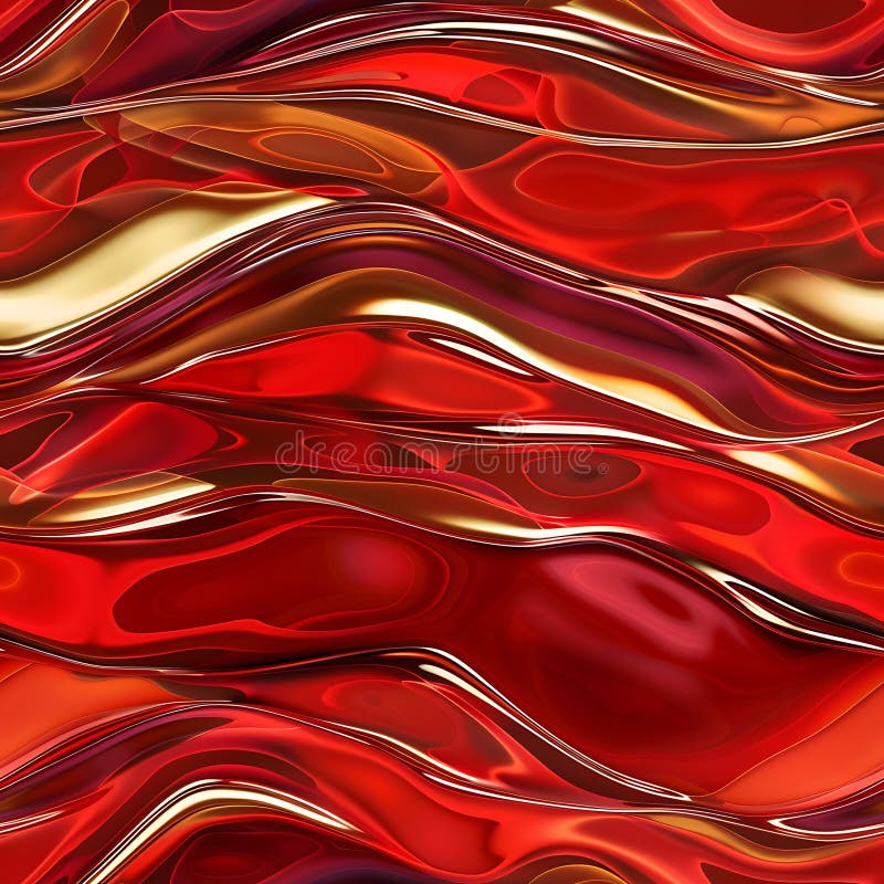 Fluid Red and Gold Seamless Tile Stock Illustration - Illustration of ...