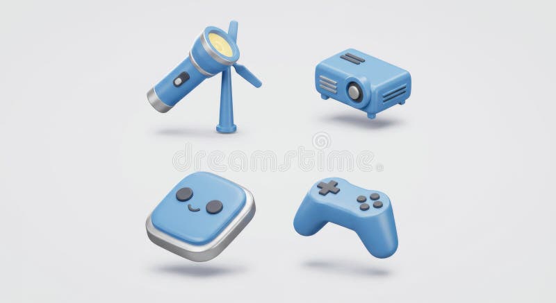 Blue Gadget Icons stock illustration. Illustration of graphic - 375992537