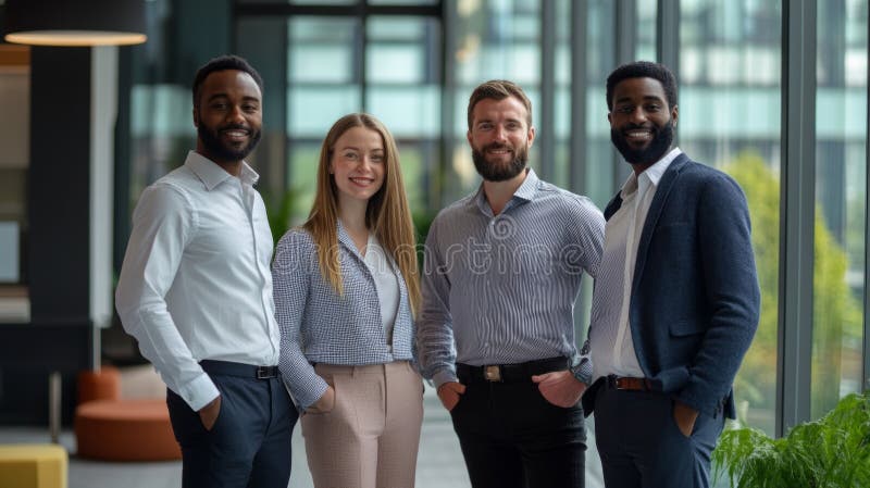 A Diverse Group of Professionals Standing Together Confidently in a ...