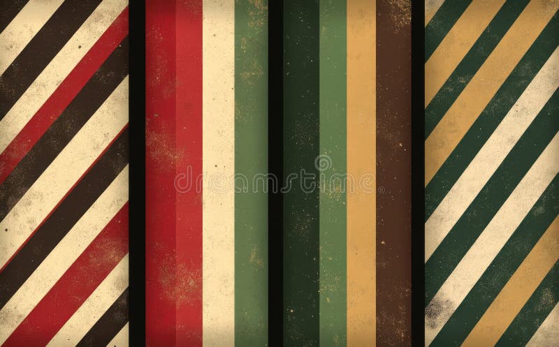 Retro Inspired Image Featuring Four Distinct Diagonal Stripe Patterns ...