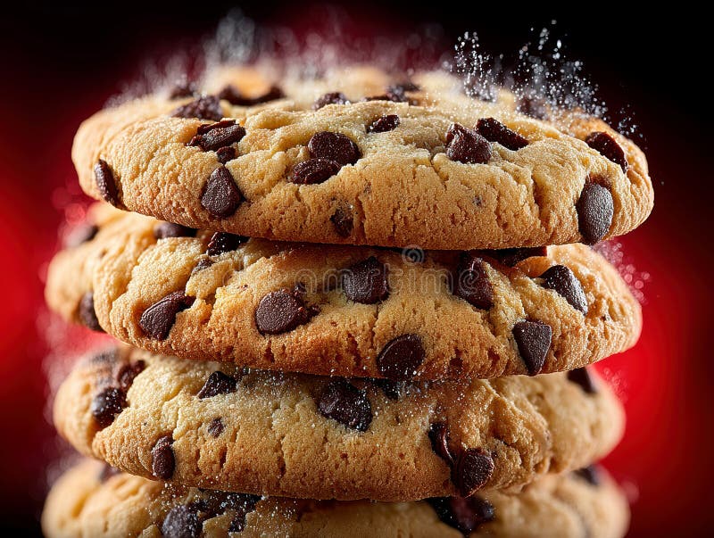 Image Showcases a Freshly Baked Chocolate Chip Cookie, Emphasizing ...