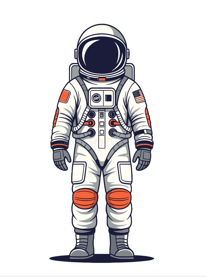 White Space Suit Astronaut Uniform Front View Space Exploration Stock ...