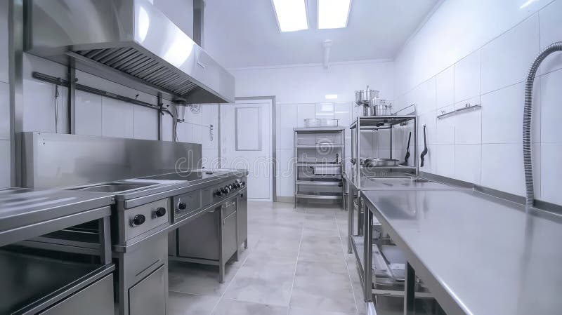 Functional Commercial Kitchen Setup with Modern Design Stock ...