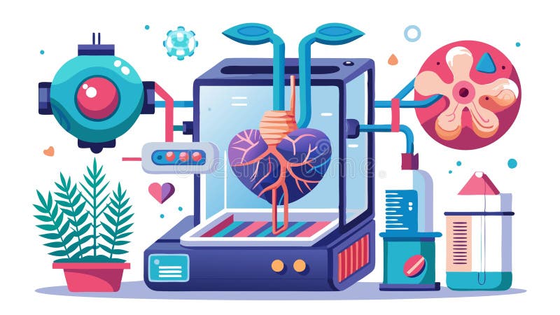 This Image Showcases a Futuristic Bioprinter, Emphasizing Its Advanced ...