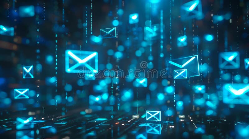 Digital Email Communication Background, Generative AI Stock Image ...