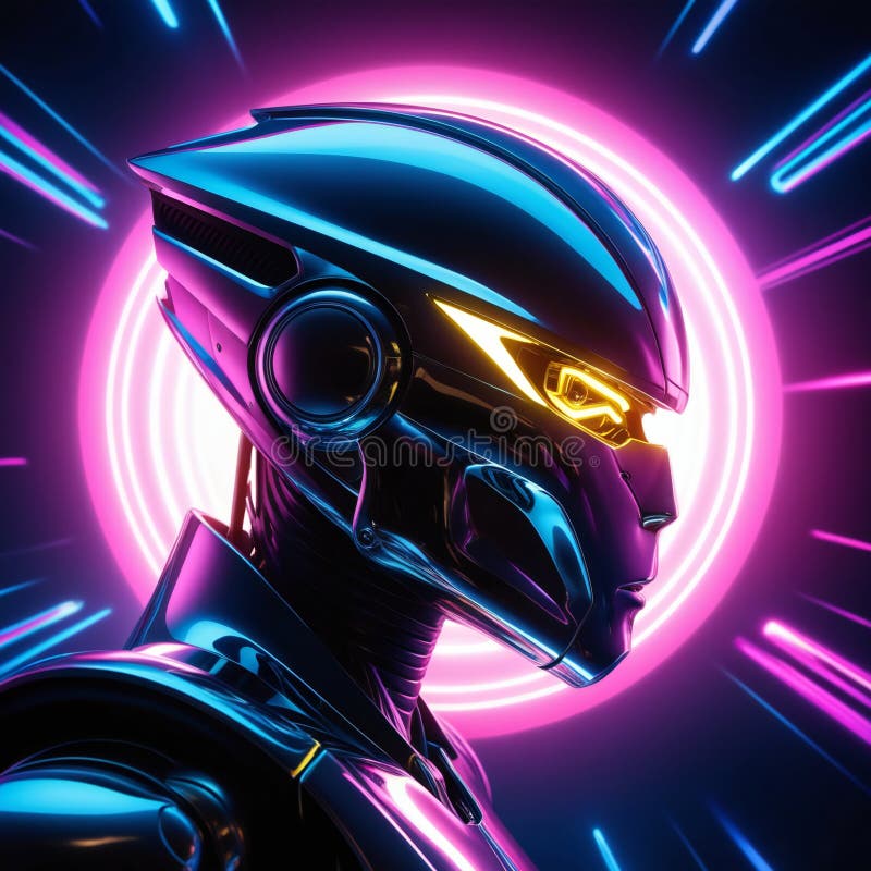 Futuristic High-Tech Robot Head Design - Sleek, Shiny, and Intricately ...