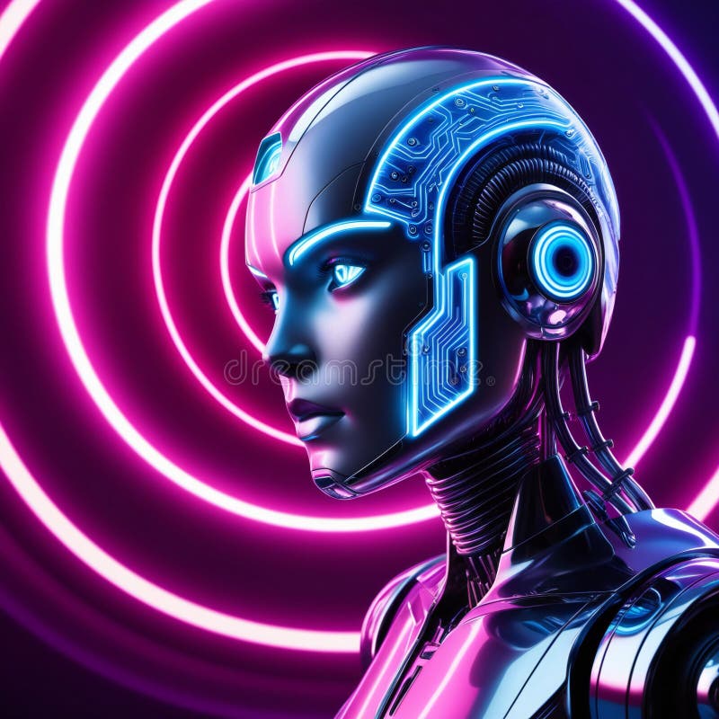 Futuristic High-Tech Robot Head Design - Sleek, Shiny, and Intricately ...