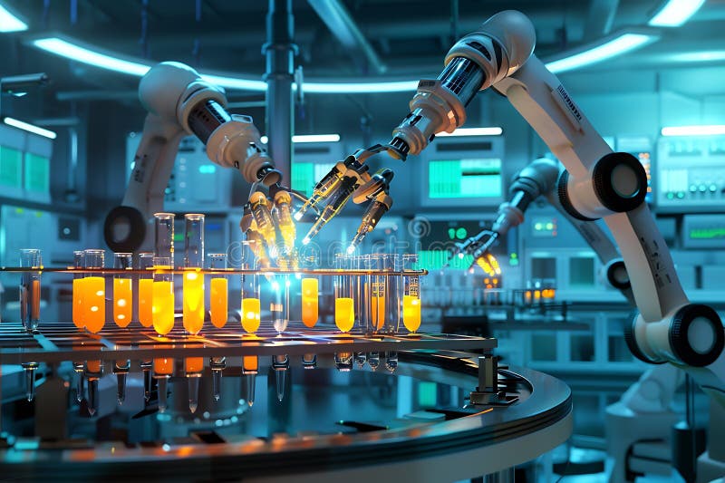 Automated Robotic System Handling Test Tubes in a Modern Laboratory ...